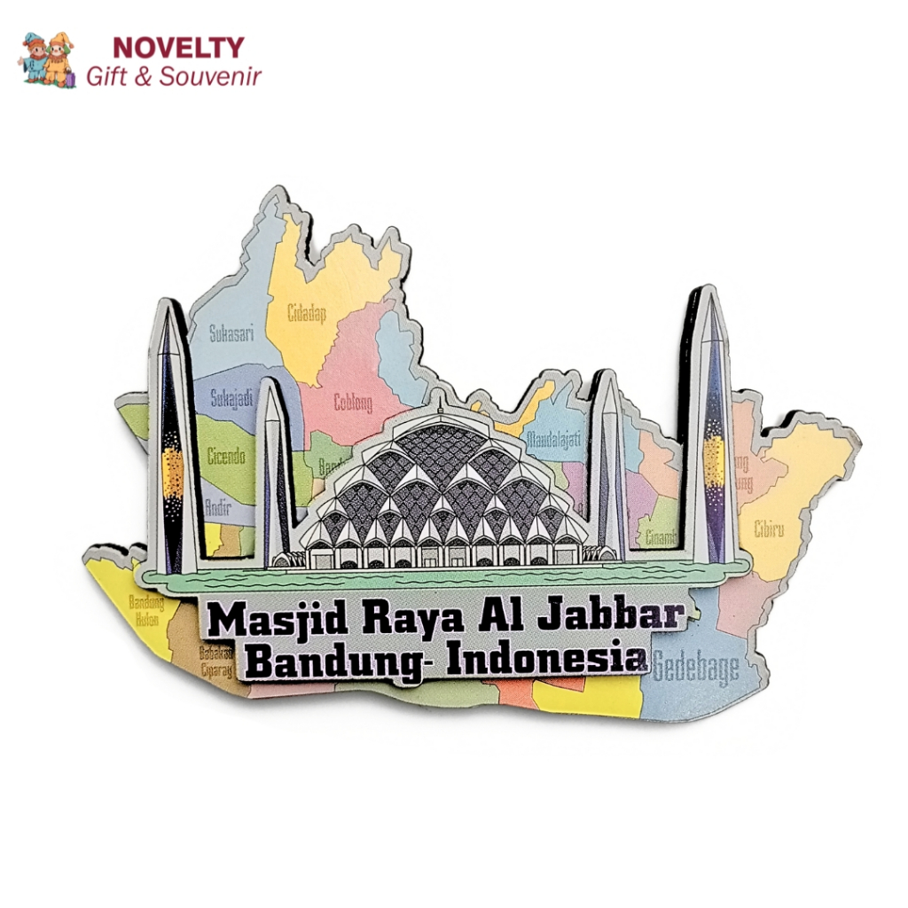 Al Jabbar Bandung Grand Mosque refrigerator magnet Souvenir from ...