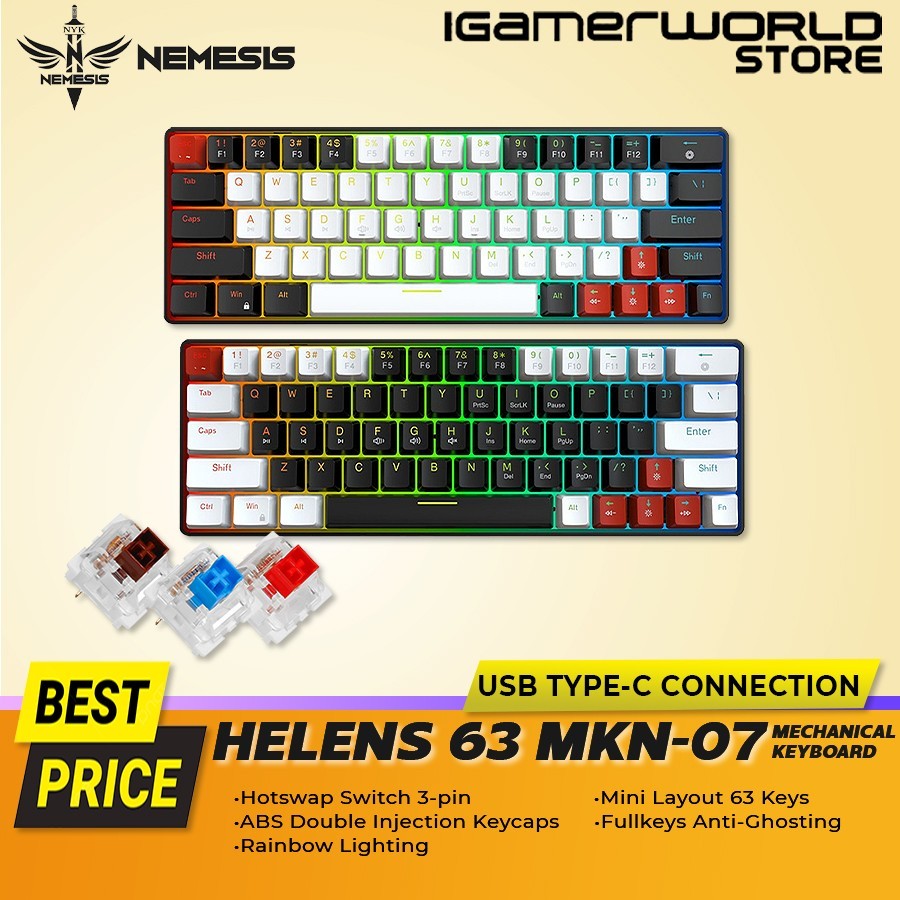 Nyk Helens63 / HELENS 63 MKN-07 Removable Mechanical Gaming Keyboard ...