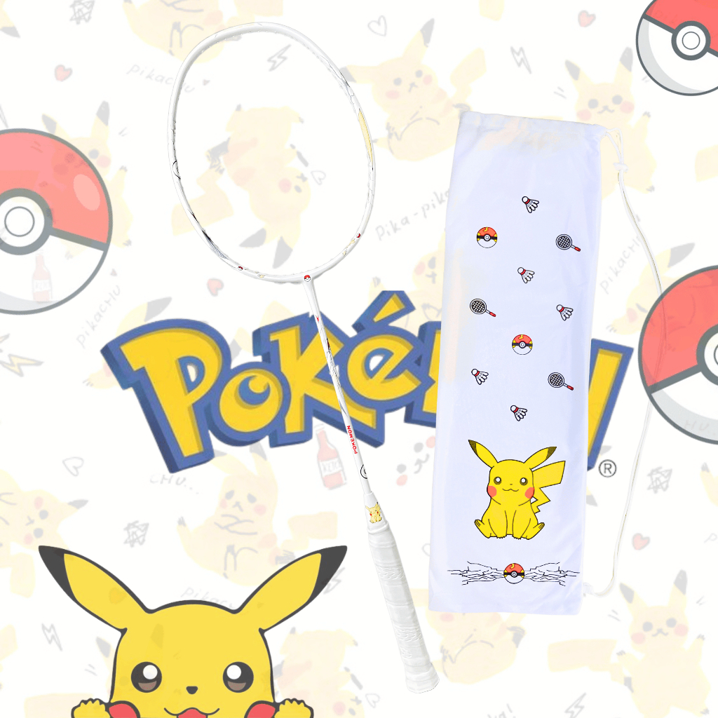 Pokemon Design Badminton Racket Special Edition 30 Lbs Carbon Fiber ...