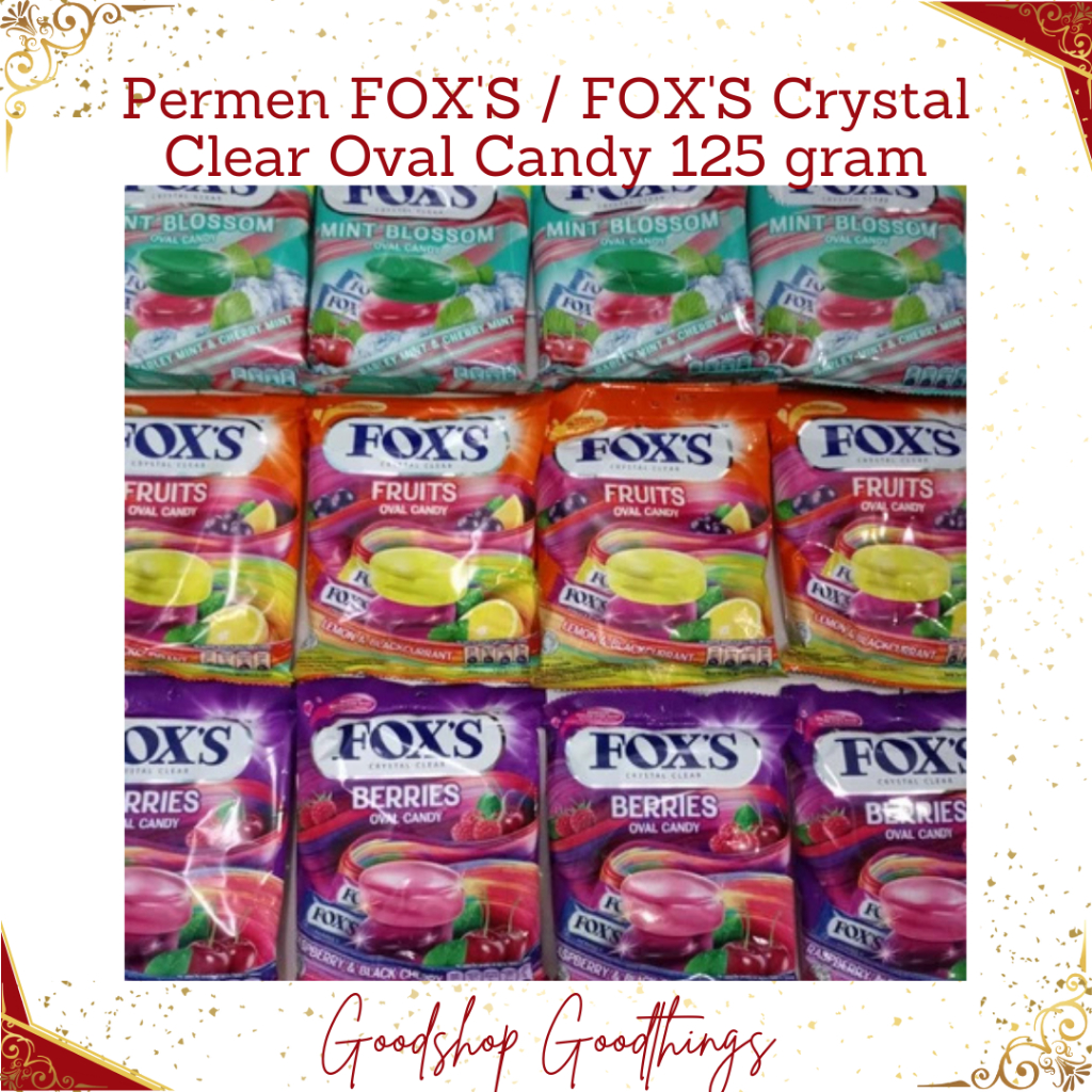 FOX'S Candy FOX'S Crystal Clear Fruit, Mint Blossom, Berries Oval Candy ...