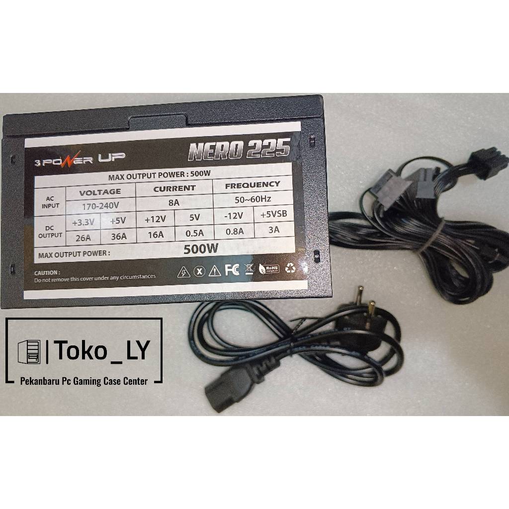 500w powerup pc Power supply, nero 225 powerup computer psu, new ...
