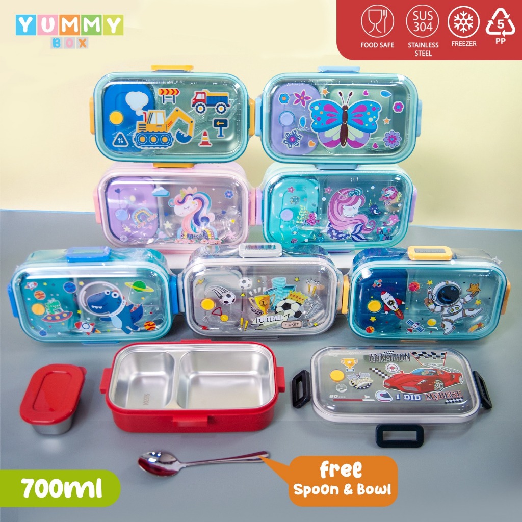 YUMMY BOX BENTO STAINLESS 304 2-SET VOLUME 700ML SN2553 | Shopee ...