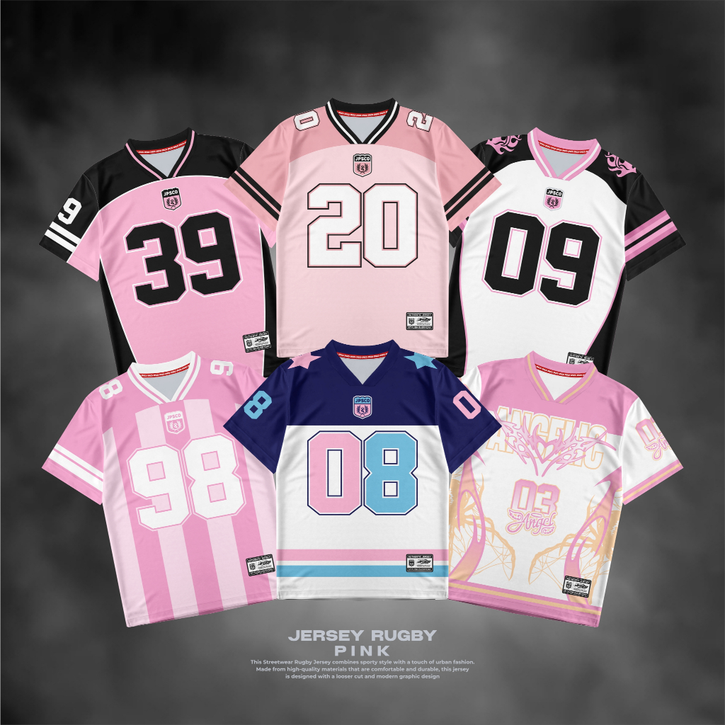 Rugby PINK GIRL SERIES JERSEY / WOMEN'S STREETWEAR JERSEY / NUMBER ...