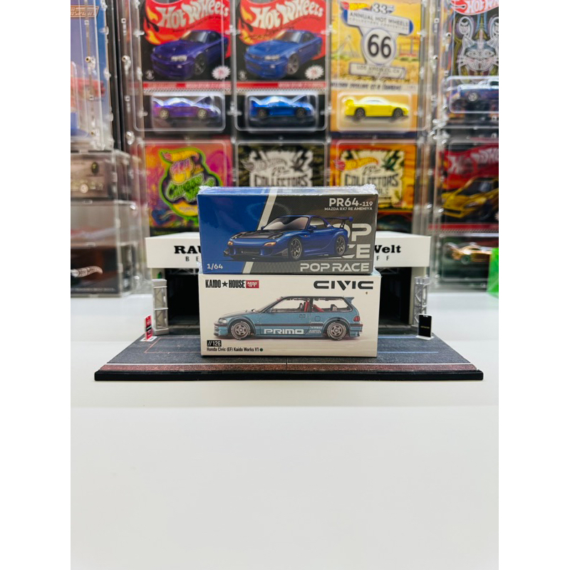 Mini GT x Kaido House Honda Civic EF V1 & Pop Race Mazda RX-7 RE-Amemya ...