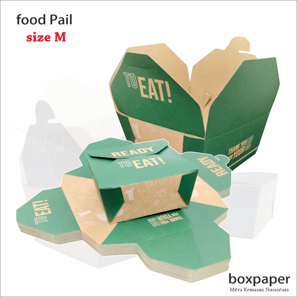 Foodpail size M Paper Box Kraft Lamiansi Eco Food Box Chicken Fried ...