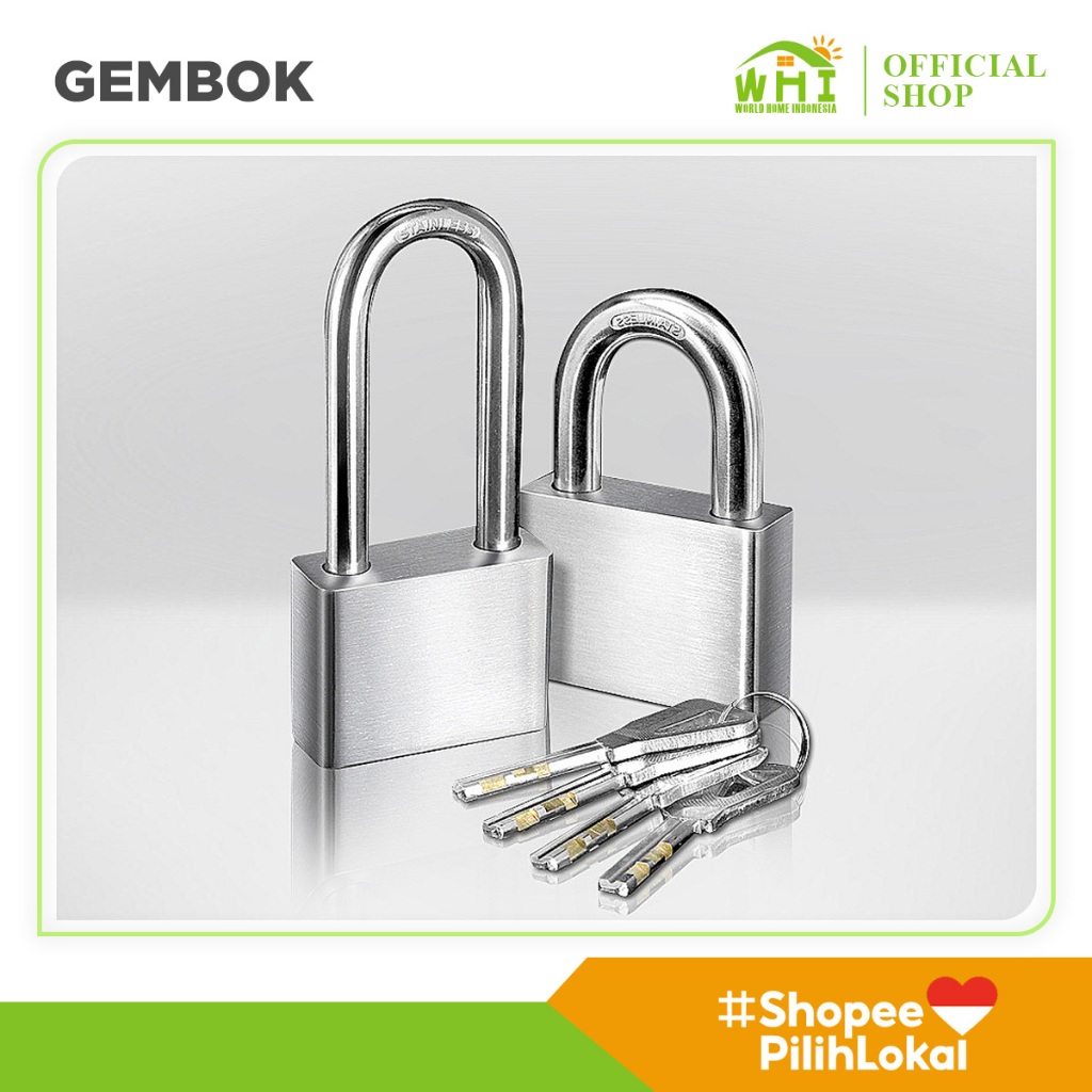 PUTIH World Home White Padlock Stainless Anti Rust Anti Theft Cut ...