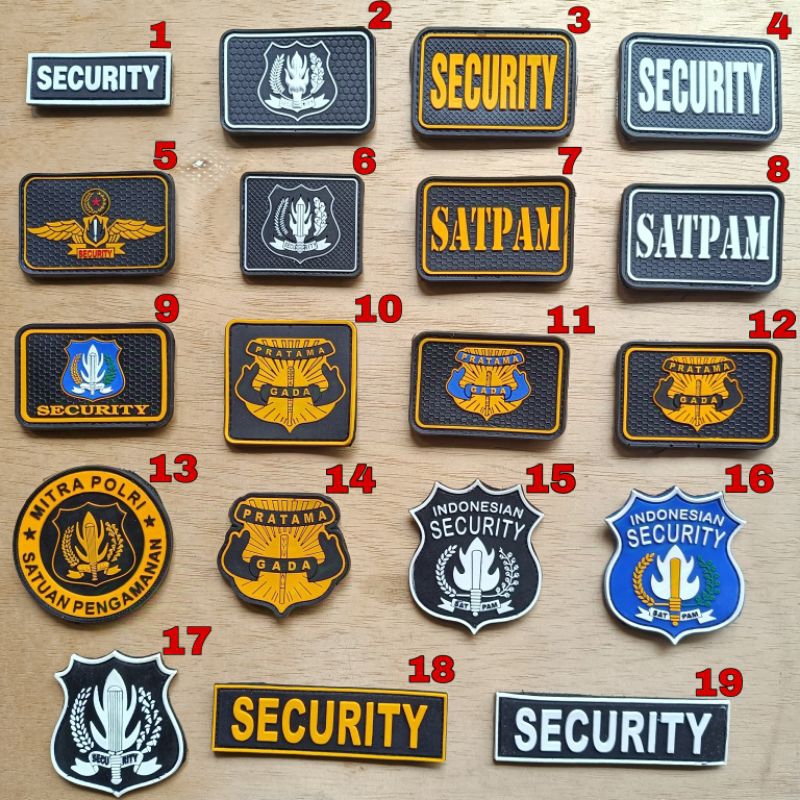 Gada pratama security guard logo rubber patch, velcro rubber emblem ...