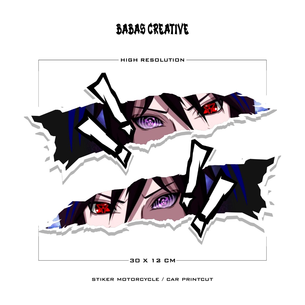 MATA PRINT CUT STICKERS EYE STICKER/S SASUKE MOTIF/S STOCK DECALS/S ...