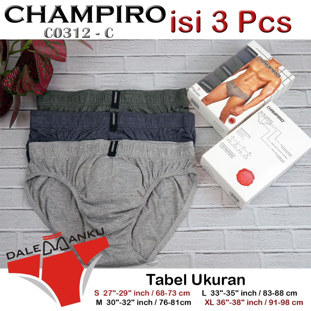 Champiro c 0312-c contains 3 pieces of men's underwear | Shopee Philippines