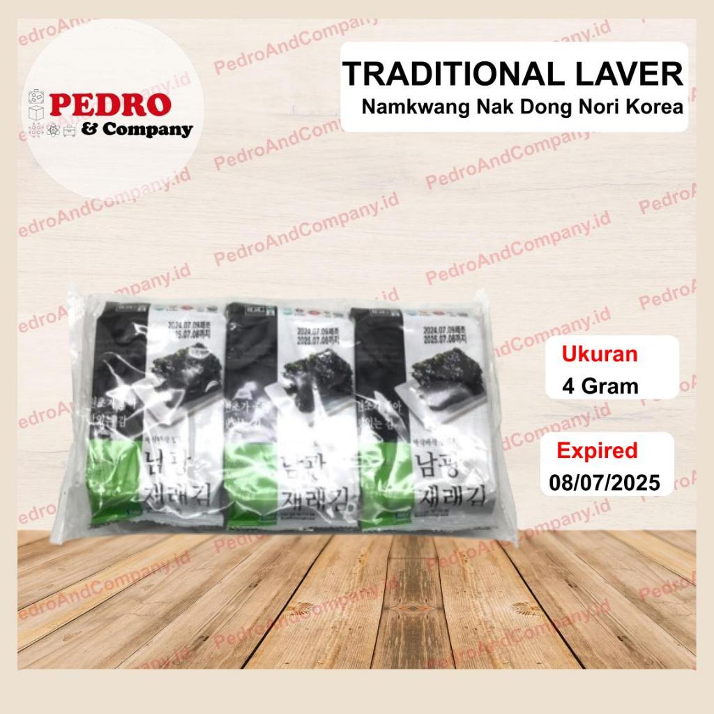 Namkwang Nori Korea seaweed contains 3 pcs 4 grams traditional laver ...
