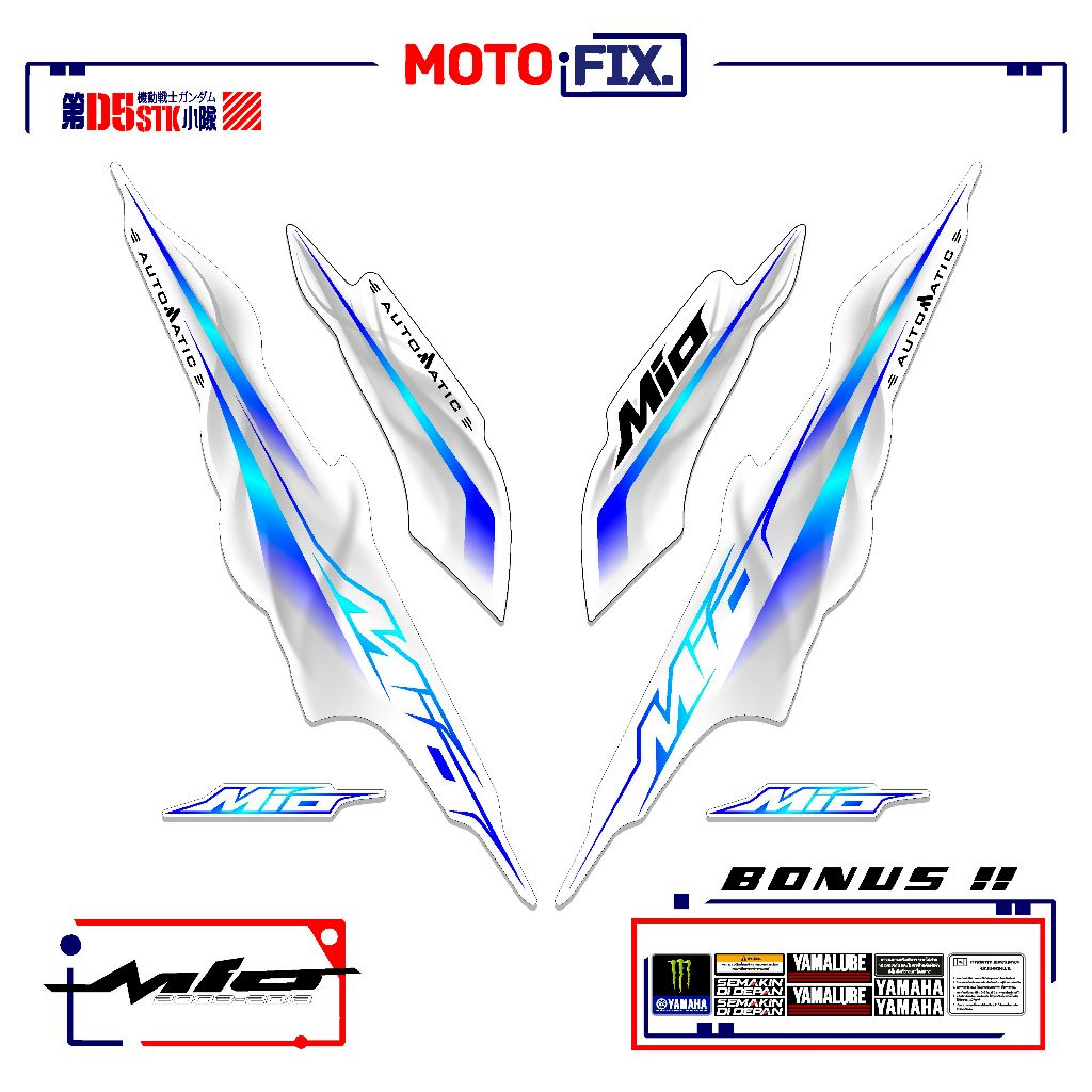 Yamaha Mio Sporty or Smile Motorcycle Body Decal Striping Stickers Free ...