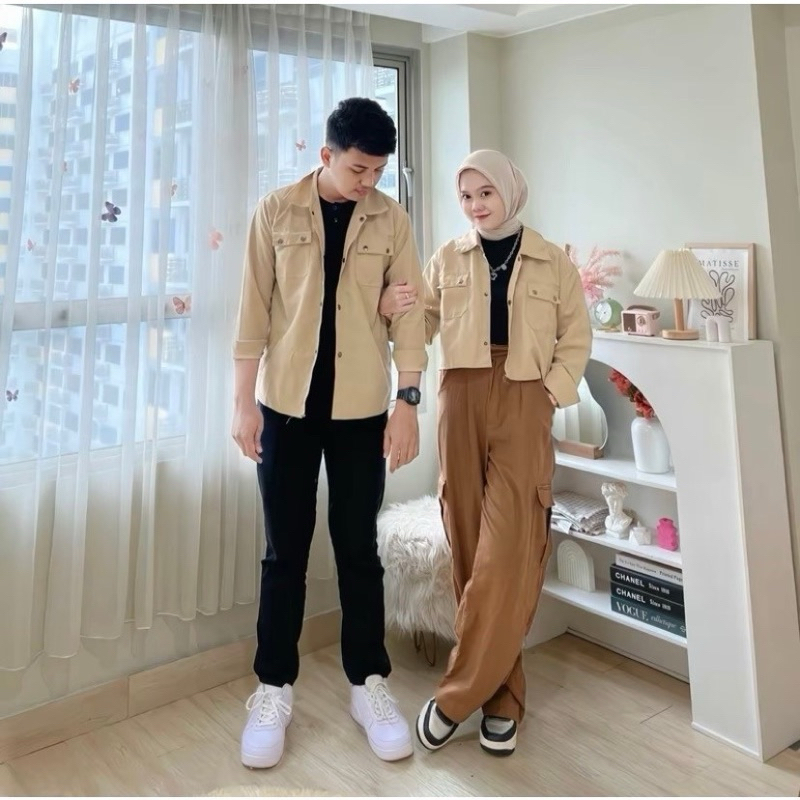 Lnm.id04 couple set canvas couple shirts with 2 korean style men's and women's couple clothes ...