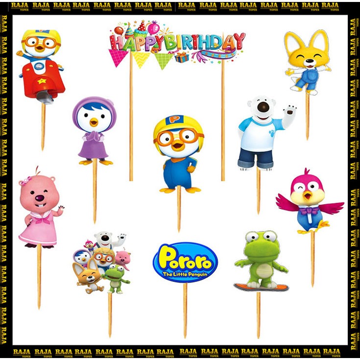 Pororo character Topper Birthday cake decoration Topper cake decoration ...