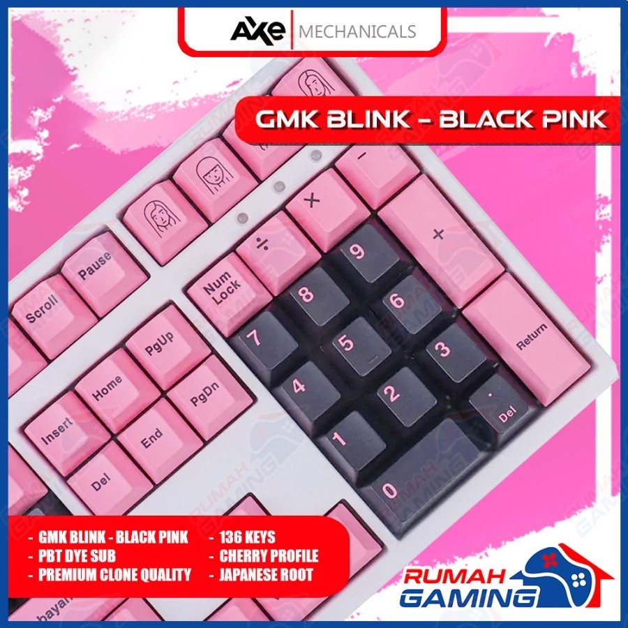 Keycap - KEYCAPS - CHERRY - GMK BLINK BLACK PINK - PBT - DYE SUB ...