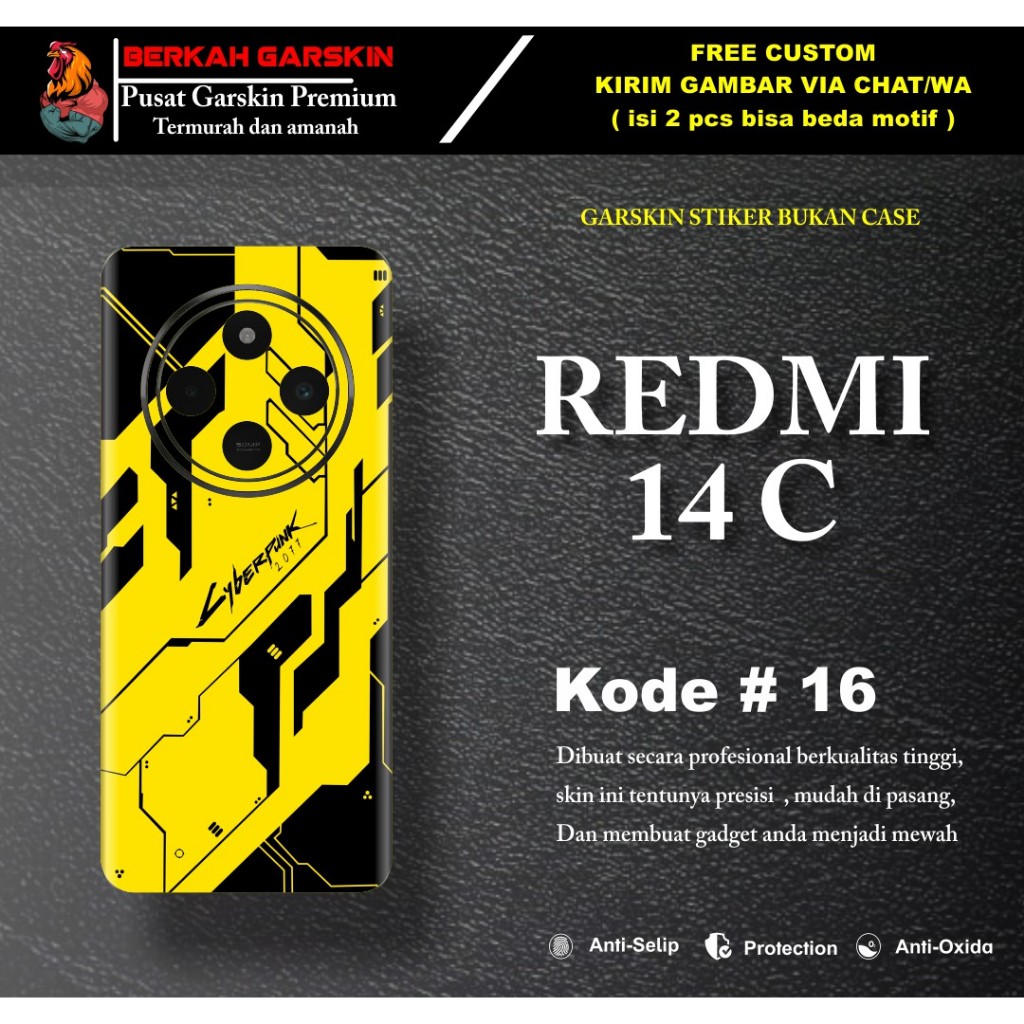 (Contains 2 Pcs) Garskin Protector Redmi 14c code 16-20 (Can Request Image) | Shopee Philippines