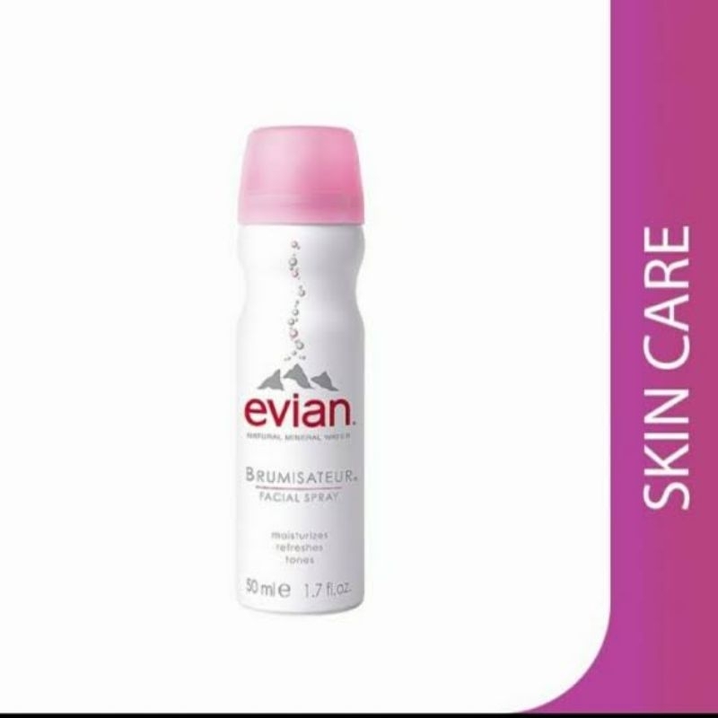 Evian Brumisateur Facial Spray 50mL Natural Mineral Water Face Mist ...
