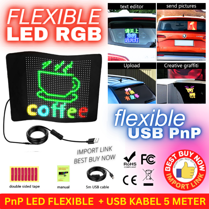 Flexible Led Strobe Light Led Car Screen Car Spotled Bluetooth PnP ...