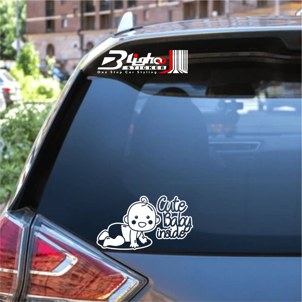 BLIGHOO - CUTE BABY INSIDE CAR CUTTING STICKER 20CM COOL CAR STICKER ...