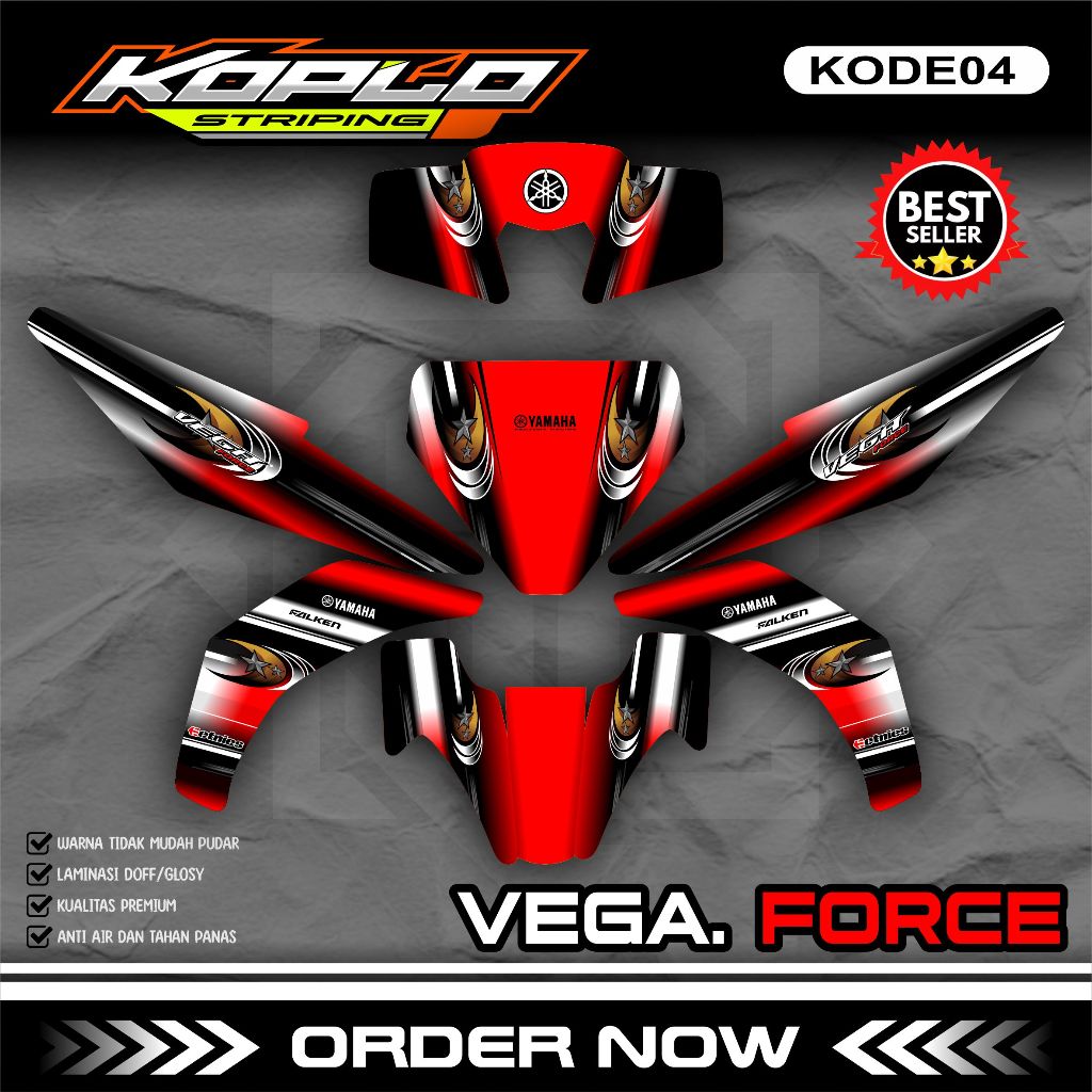 Yamaha VEGA FORCE Premium Racing Full Body Decal Striping Sticker. Kpl ...
