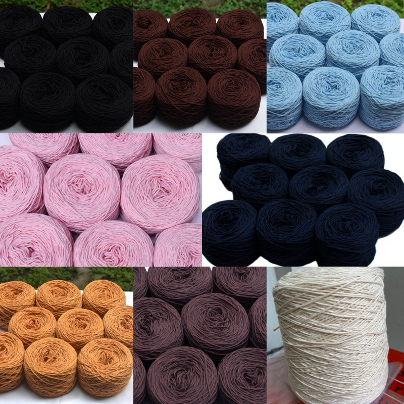 Cotton combed knitting yarn plain color / solid color small ply (sport ...