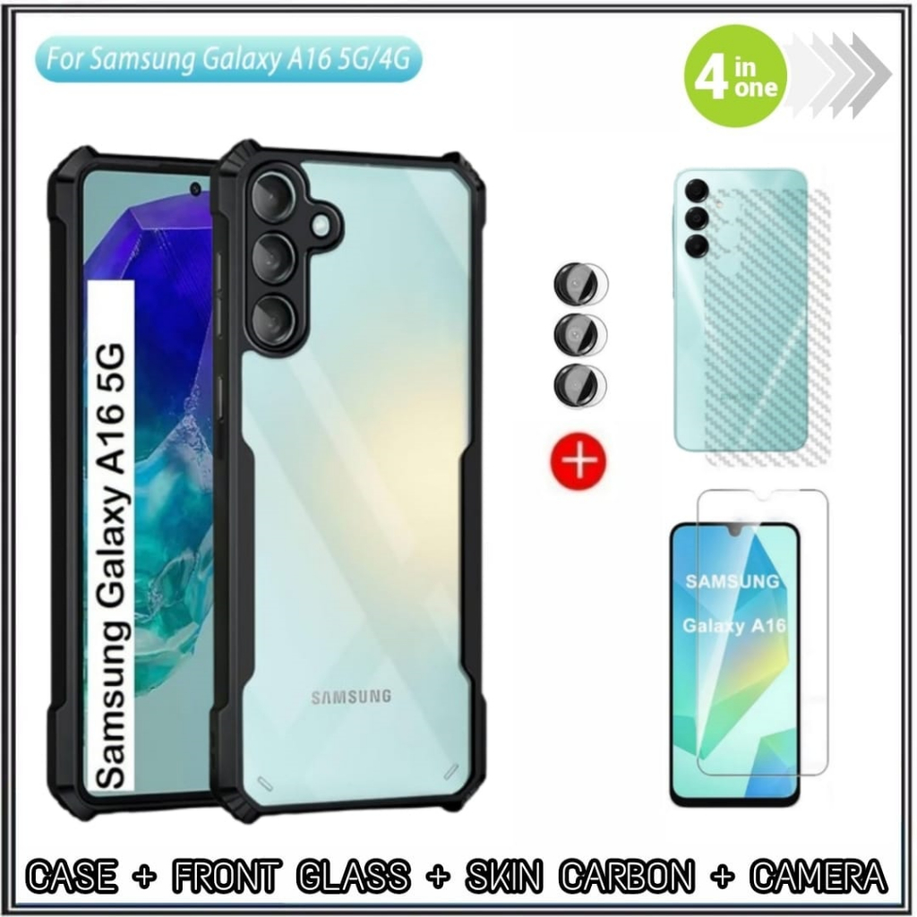 4 in 1 Case Package for Samsung A16 5G/4G SoftCasing Cover+Tempered ...