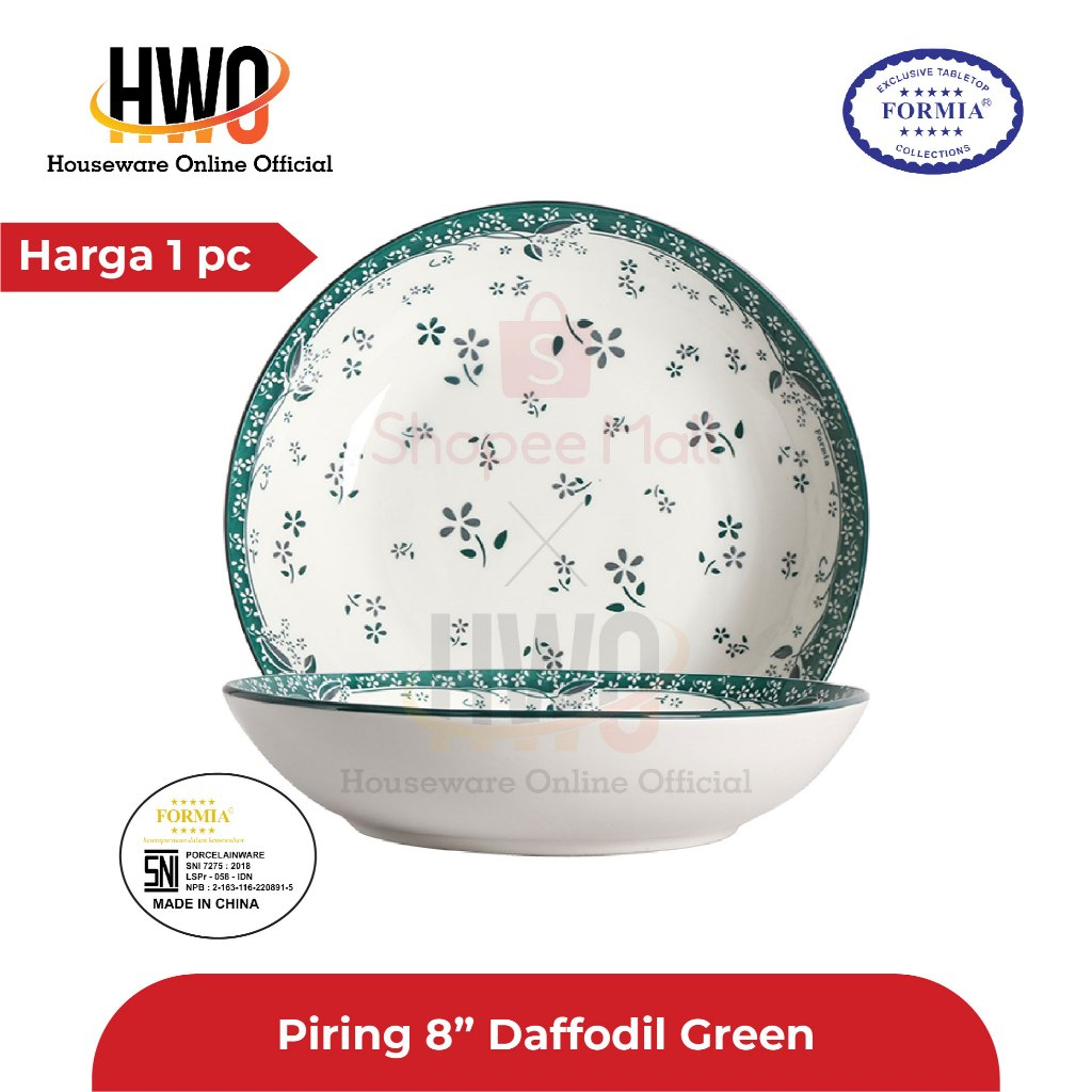 Formia 8 Inch Daffodil Green Ceramic Plate / pc | Shopee Philippines