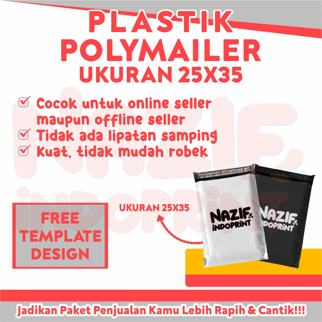 Polymailer Plastic Size 25x35 Screen Printing Can Print Your Own Design / Premium Polymailer ...