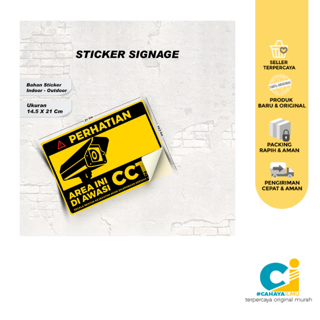 Light22 - 24 HOUR CCTV STICKER / VINLY MATERIAL / CCTV STICKER SIZE 14. ...