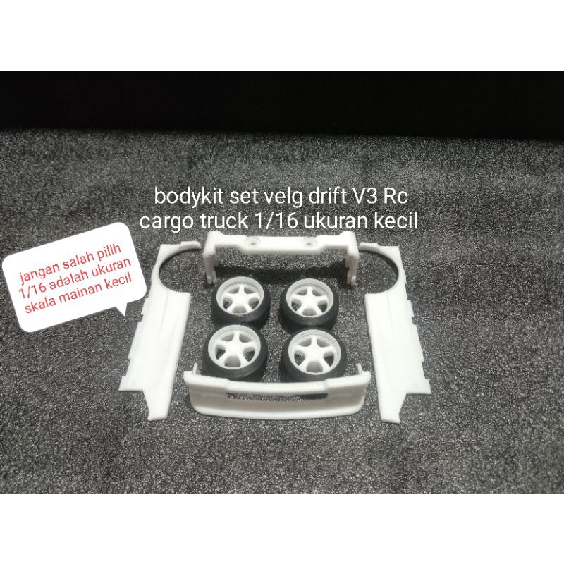 Bodykit set of drift V3 Rc cargo truck 1/16 small size rims | Shopee ...