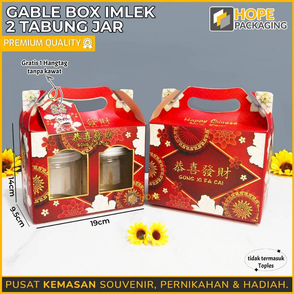 Gable Box Hampers Chinese New Year / CNY Cake Souvenir Box / Box 2 Jars ...