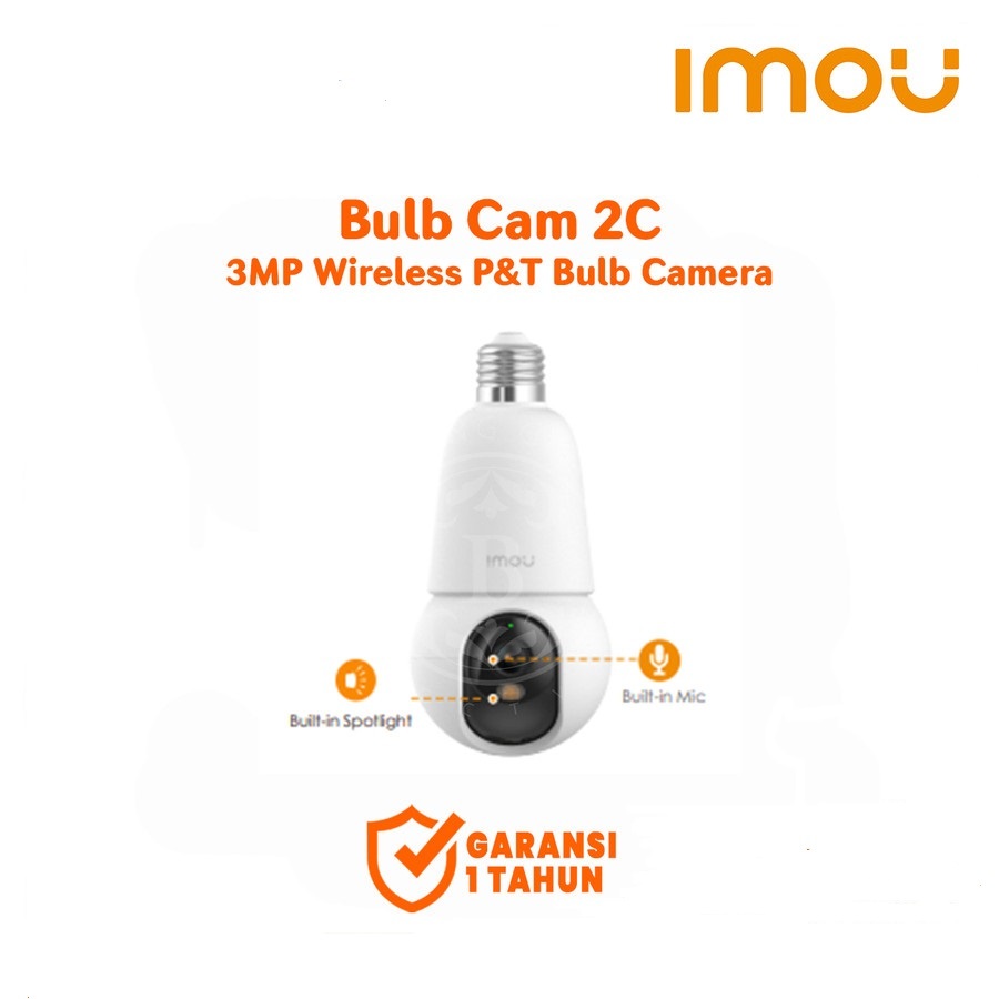Imou Bulb Cam 2C 3MP IPC-S6DP-3H0WEB Easy Installation Panoramic Pan ...
