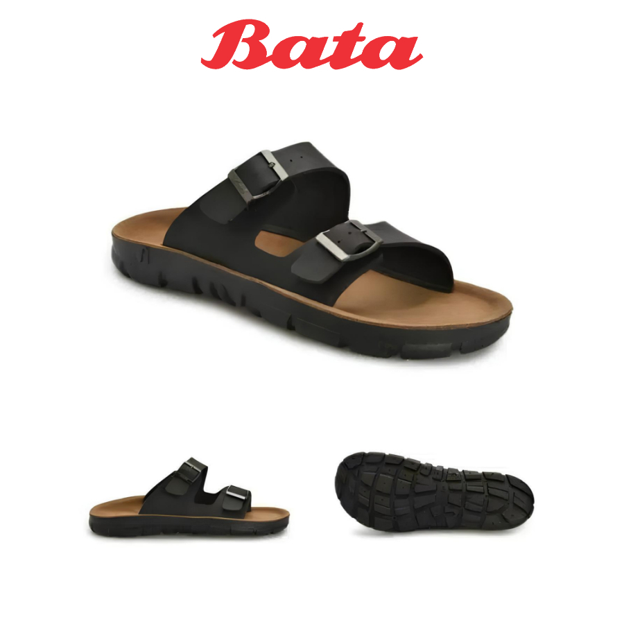 Bata - ENERGYZER SLIDE SANDALS "Genuine Leather" Men's Casual Sandals ...