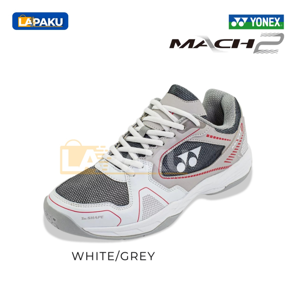 Original Yonex Mach 2 Badminton Shoes - White / Grey | Shopee Philippines