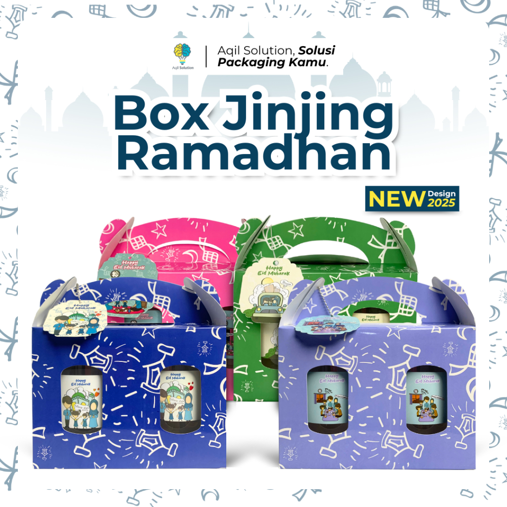 (10 Pcs) Aqied Box B / Eid Hampers Box 18,5x13,5x10 cm Eid Pattern by ...