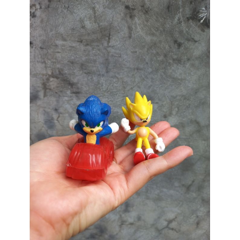 Sonic Hedgehog Blue Original McDonald + Golden Sonic Hedgehog Figure ...