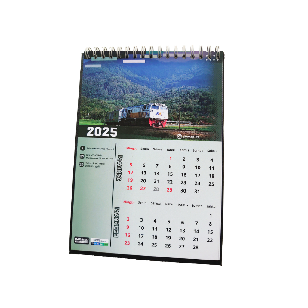 Railindo x Jalan5 - Sitting Calendar / Desk 2025 Train theme | Shopee ...