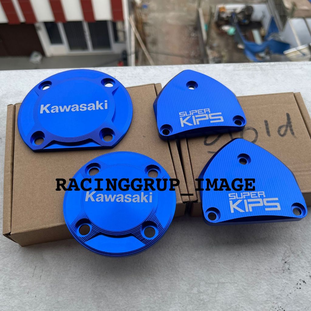 MESIN Blue ENGINE COVER ENGINE SET LEFT RIGHT KAWASAKI NINJA R RR SS ...