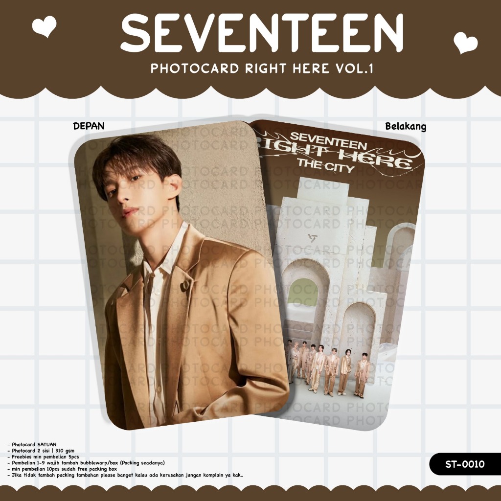 Newest PHOTOCARD SEVENTEEN COLLECTION RIGHT HERE VOL.1 AND VOL.2 ...