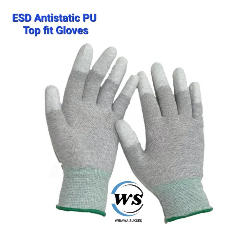 Anti Static ESD Gloves Top Finger Rubber Gloves Antistatic | Shopee ...
