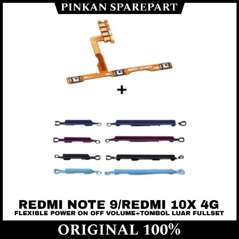TOMBOL Flexible + Outside On Off Button Vol XIAOMI REDMI NOTE 9 / NOTE 10X 4G Fullset | Shopee ...