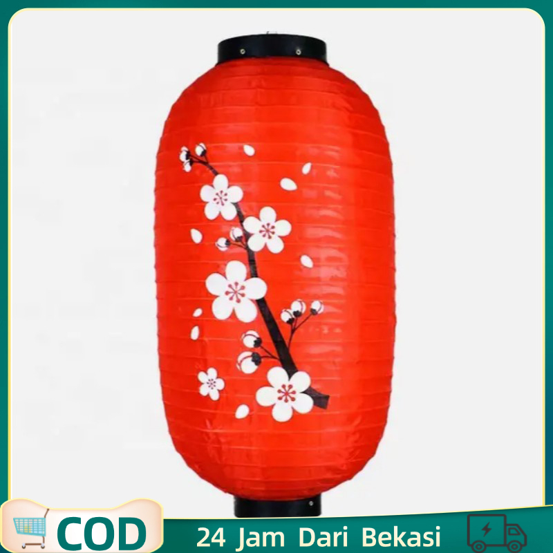 MERAH Japanese Lanterns Red/White Oval Lanterns Capsule Lanterns ...