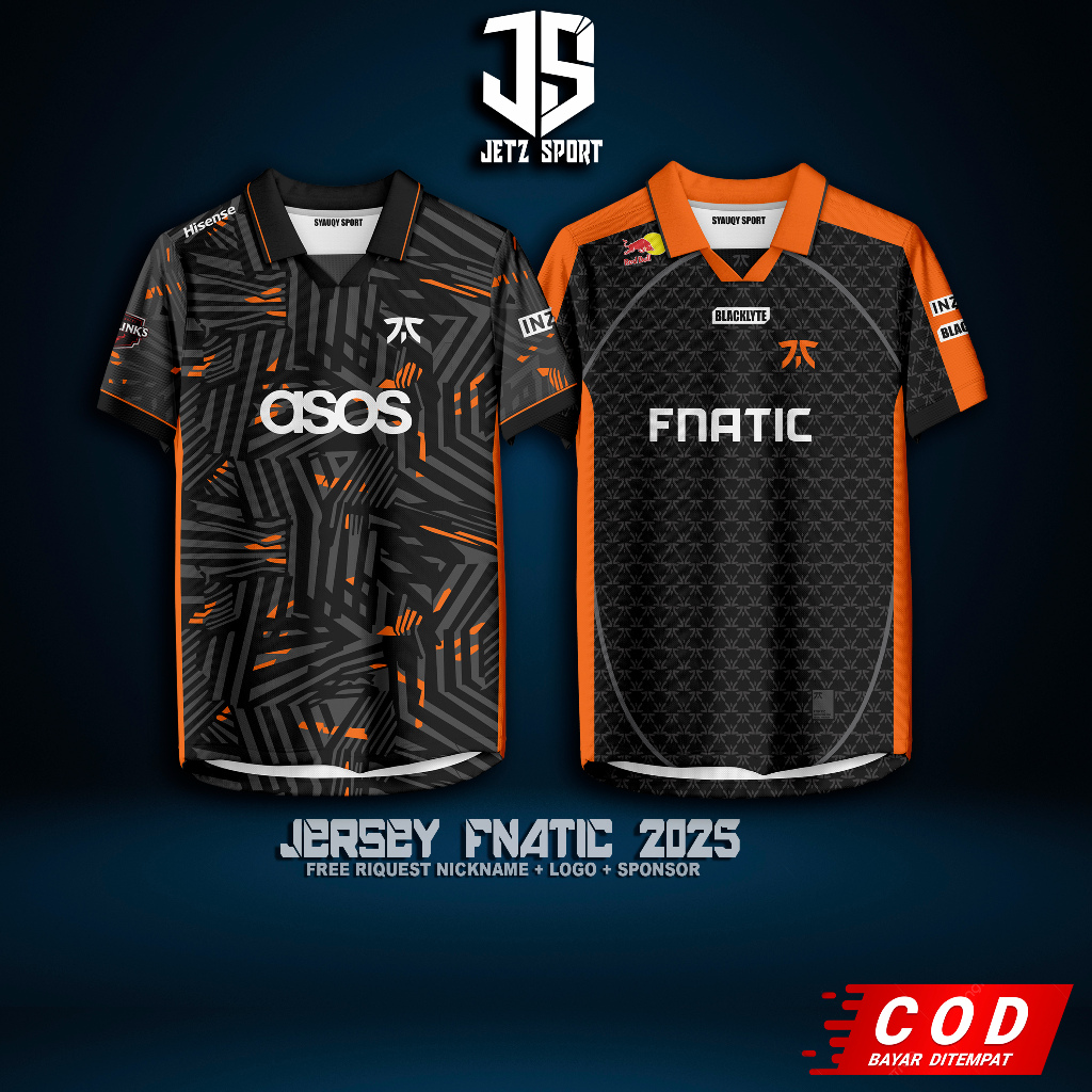 Latest Pro FNATIC Esport Jerseys 2025 Free Request Nickname and Custom ...