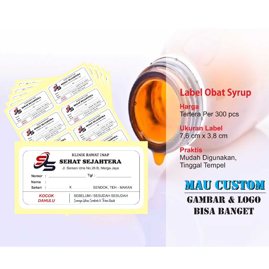 Syrup MEDICINE STICKER LABEL / MEDICINE LABEL / SYRUP MEDICINE STICKER ...