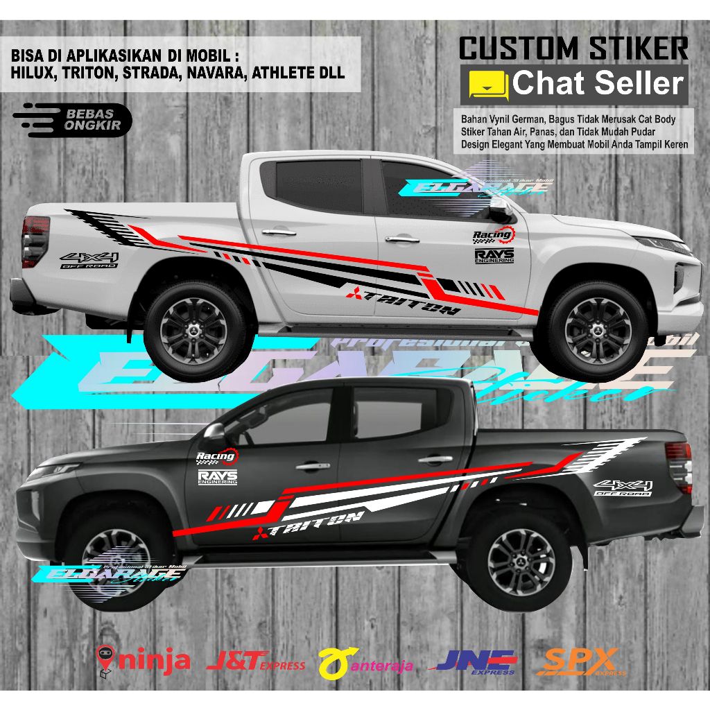Trident car sticker cutting car sticker 4x4 car sticker triton hilux ...