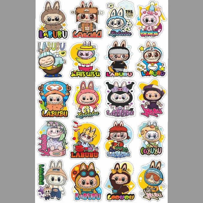 Ready Labubu Sticker Labubu DOLL Sticker Labubu Sheet Sticker 42X26 CM ...