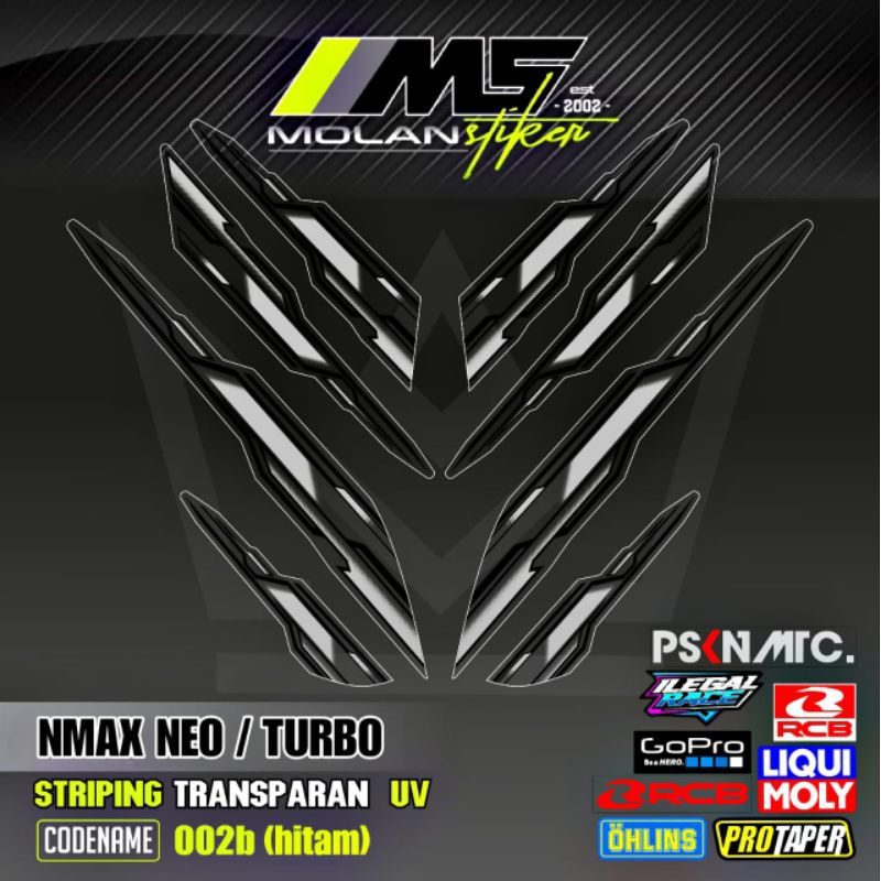 HITAM Decal Sticker Striping Transparent Variations Uv Nmax Neo & Nmax ...