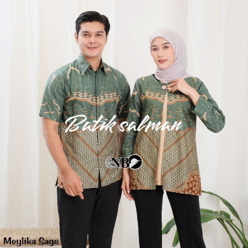 Modern Batik Couple Tops Long Sleeve Batik Couple Tops Work Batik ...