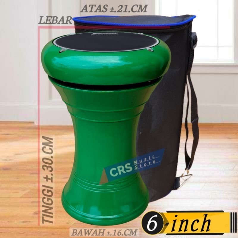 HIJAU KAYU Mash Darbuka Children 6 inch Plain Green Wood Material ...