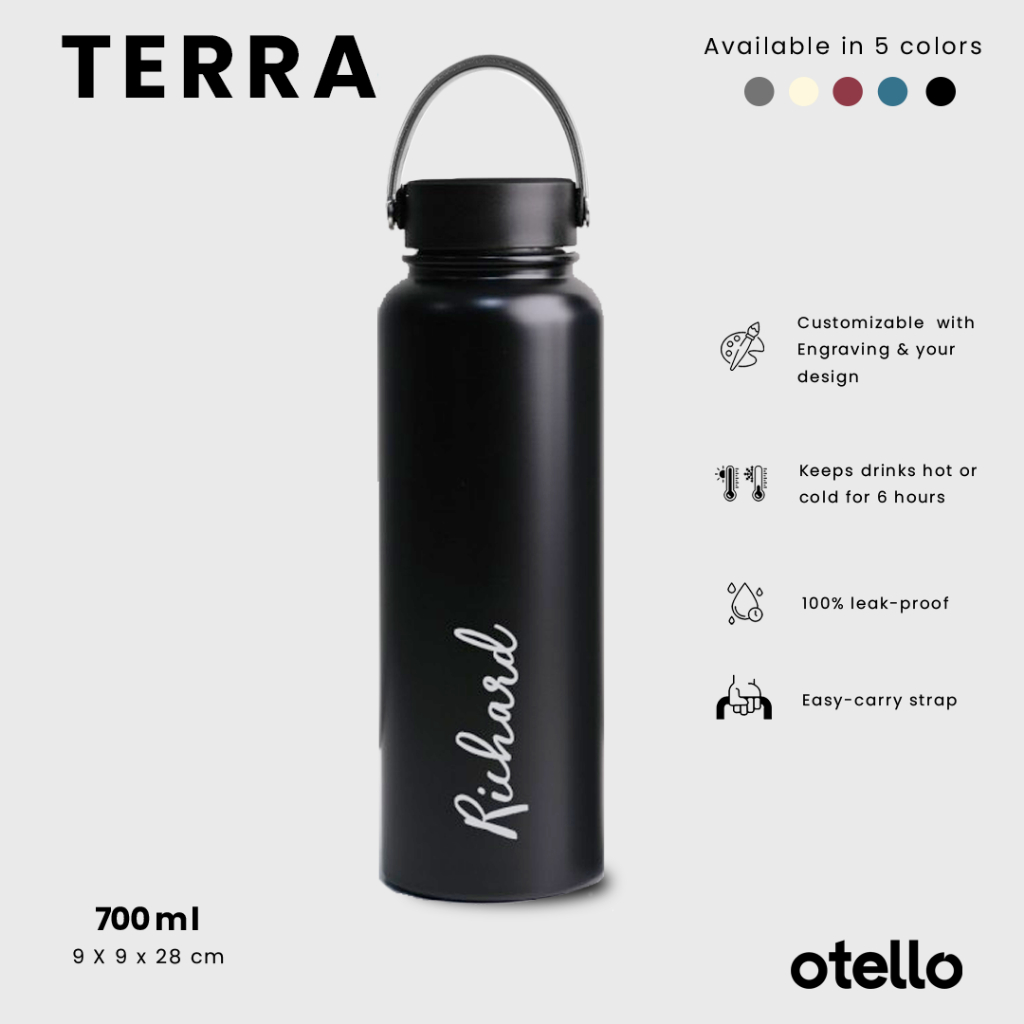 Custom Terra Tumbler Drinking Bottle 1 Liter BPA Free Otello Water ...