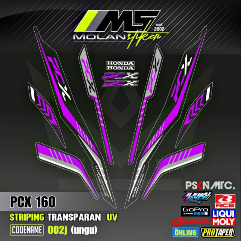 UNGU LOKAL Decal Sticker Striping Variations Transparent Uv PCX 160 All ...